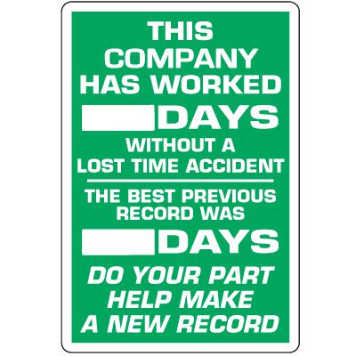 Days Without Incident Signs & Safety Scoreboards | Seton