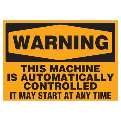 Warning Labels - This Machine Is Automatically Controlled | Emedco