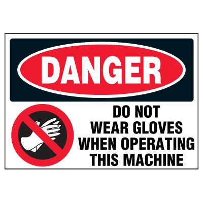 Do Not Wear Gloves Warning Markers | Emedco