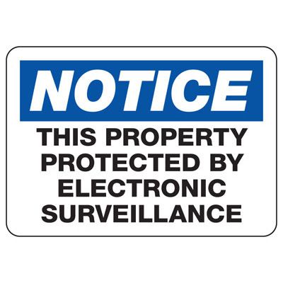 Property Protected By Electronic Surveillance Sign | Emedco
