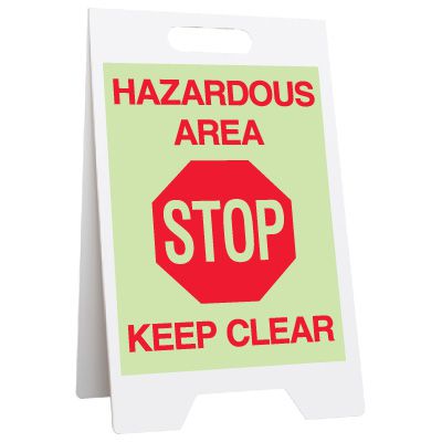 Hazardous Area Stop Keep Clear Glow Floor Stand | Emedco