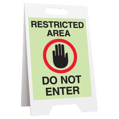 Restricted Area Do Not Enter Glow Floor Stand | Emedco