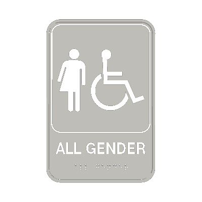 All Gender W/ Dynamic Accessibility Symbol - ADA Braille Tactile Signs ...