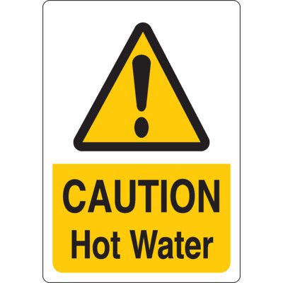 Caution Hot Water Sign | Emedco