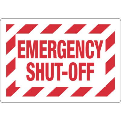 Emergency Shut Off Safety Sign | Emedco