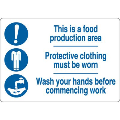 Food Industry Safety Signs - This Is A Food Production Area | Seton