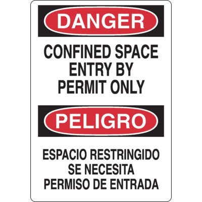 Confined Space Signs: Danger, Permit Entry & Safety Warnings | Emedco