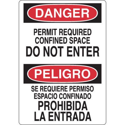 Confined Space Signs: Danger, Permit Entry & Safety Warnings | Emedco