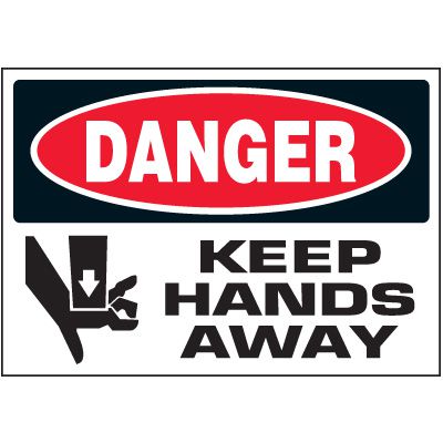 Keep Hands Away Warning Labels, OSHA Safety Labels | Emedco