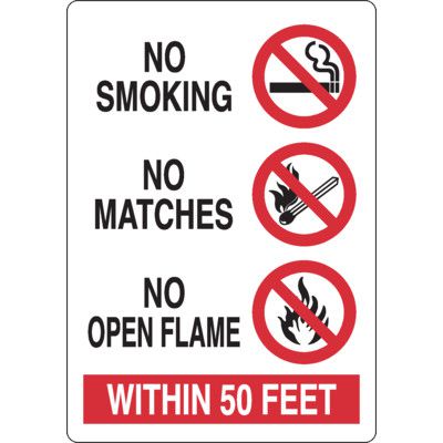 Standard No Smoking Signs | OSHA Compliant Smoking Area Signs | Emedco