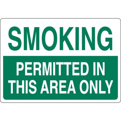 Smoking Permitted in This Area Sign | Emedco