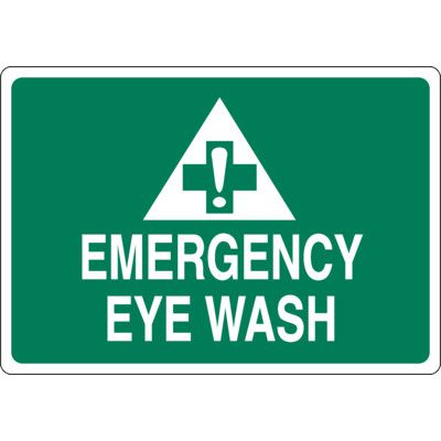 Emergency Eye Wash W/ First Aid Graphic - First Aid Sign | Seton | Seton