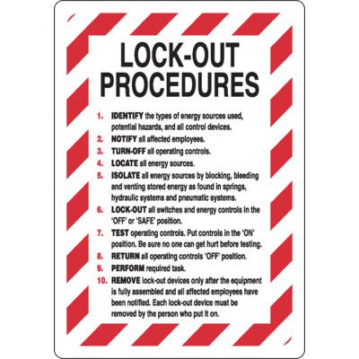 Lockout Procedures Sign | Seton