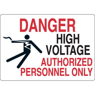 High Voltage Authorized Personnel With Graphic - Electrical Safety ...