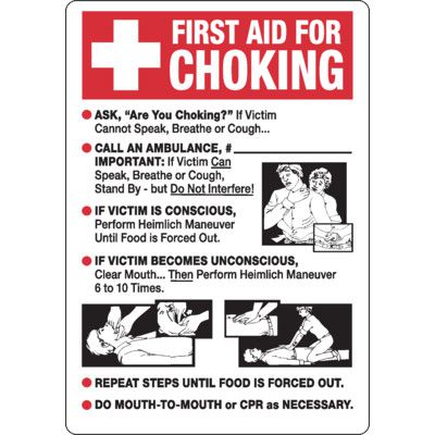 First Aid For Choking Sign | Emedco