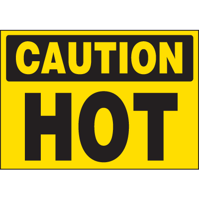 Machine Hazard Labels - Caution Hot | Emedco