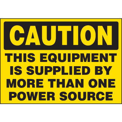 Machine Hazard Labels - Caution Multiple Power Source | Emedco