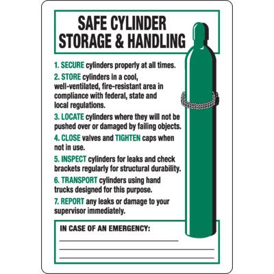 Gas Cylinder Storage & Handling Safety Sign | Seton