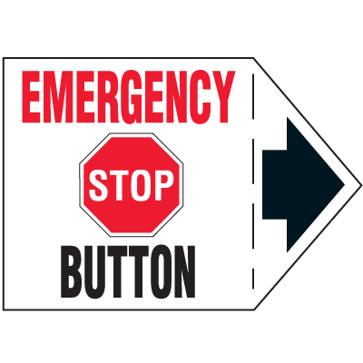 Machine Safety Arrow Labels - Emergency Stop Button|Seton Canada ...