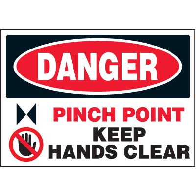 Danger Pinch Point Machine Safety Labels | Emedco