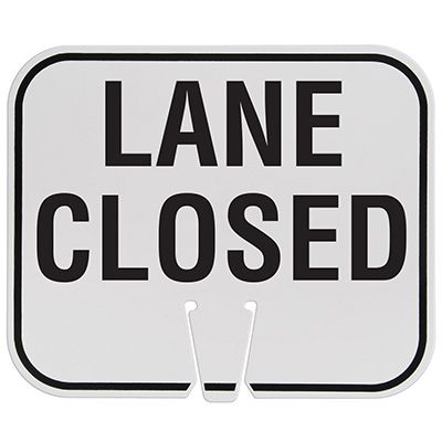 Traffic Cone Signs - Lane Closed | Emedco