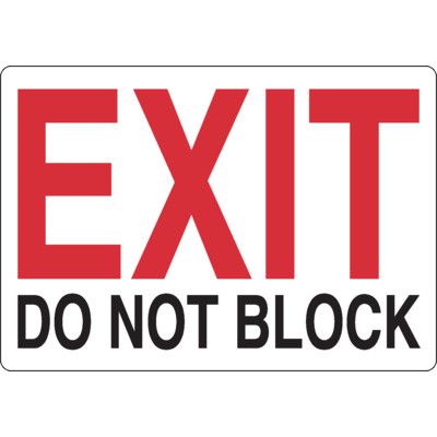 Exit Do Not Block Signs, Safety Exit Signs | Seton | Seton