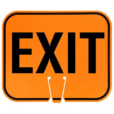 Plastic Traffic Cone Signs- Exit | Emedco