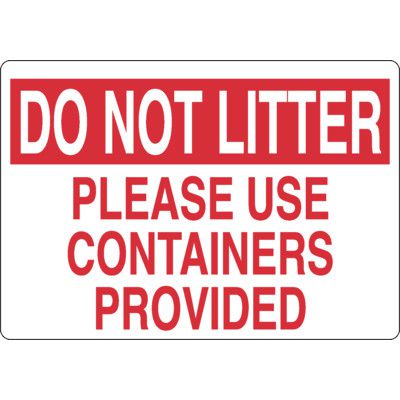 Do Not Litter Trash Sign | Emedco