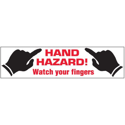 Hand Hazard! Watch Your Fingers Safety Label | Emedco