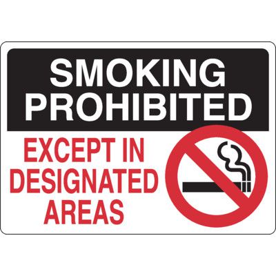 Designated Smoking Area Signs | Seton