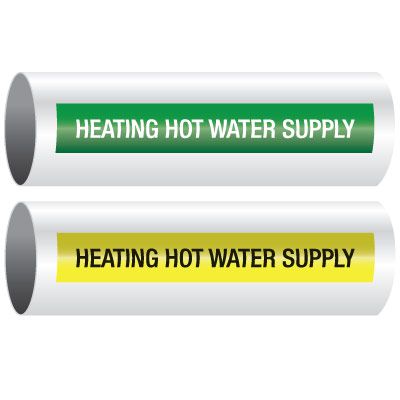 Heating Hot Water Supply Pipe Markers - Opti-Code® Self-Adhesive | Seton