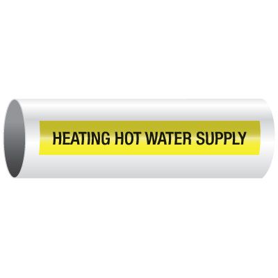 Heating Hot Water Supply Self-Adhesive Pipe Markers | Seton