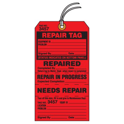 Tear-Off Jumbo Repair Tags|Seton Canada | Seton.ca