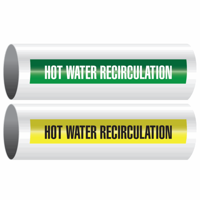 Self-Adhesive Pipe Markers - Hot Water Recirc. | Seton Canada | Seton.ca
