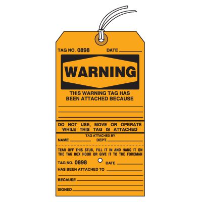 Warning Tear-Off Tags | Emedco