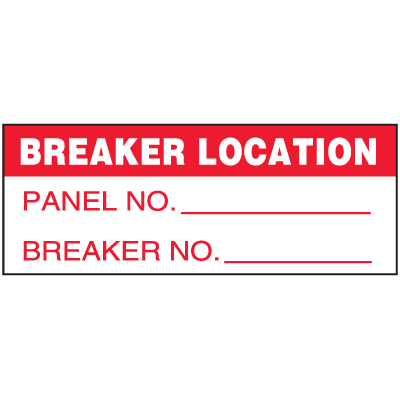 Machine Safety Write-On Labels - Breaker Location | Seton