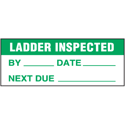 Machine Safety Write-On Labels - Ladder Inspected | Seton