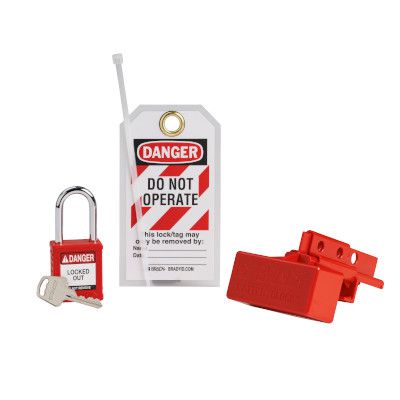 BatteryBlock Forklift Power Connector Lockout with Nylon Safety Padlock ...