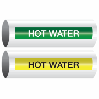 Self-Adhesive Pipe Markers - Hot Water | Seton