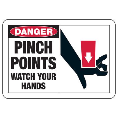 Safety Alert Signs - Danger Pinch Points Watch Your Hands | Emedco