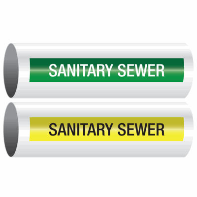 Self-Adhesive Pipe Markers - Sanitary Sewer | Seton