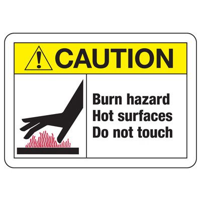 Temperature Warning Signs - Burn Hazard | Emedco