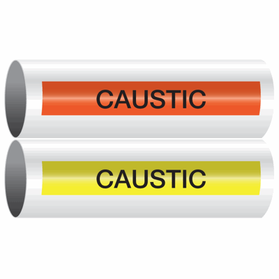 Self-Adhesive Pipe Markers - Caustic | Seton