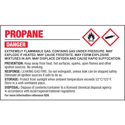 GHS Chemical Labels - Propane, GHS Labels | Emedco
