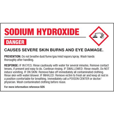 Chemical GHS Labels - Sodium Hydroxide, GHS Pictograms | Seton