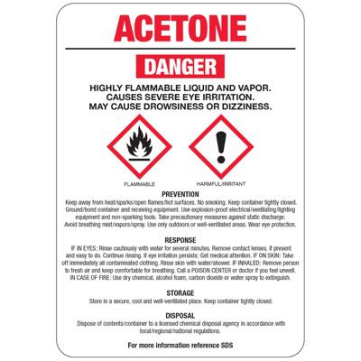 Acetone GHS Sign|Seton Canada | Seton.ca