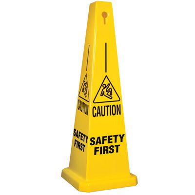 Caution Safety First Yellow Cone | Emedco