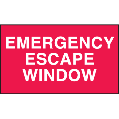Emergency Escape Window Labels | Emedco