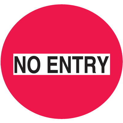 No Entry Label, Safety Labels | Seton