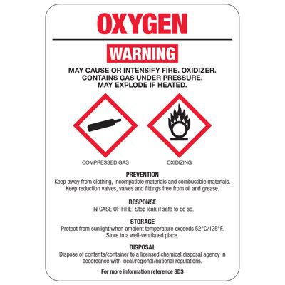 Oxygen GHS Sign|Seton Canada | Seton.ca